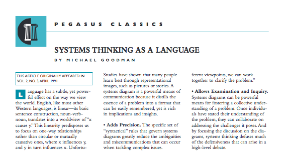 The Systems Thinker Systems Thinking As A Language The Systems Thinker